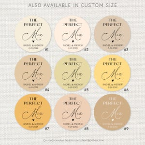 The Perfect Mix, Personalized Wedding Stickers, Custom Round Labels in ...