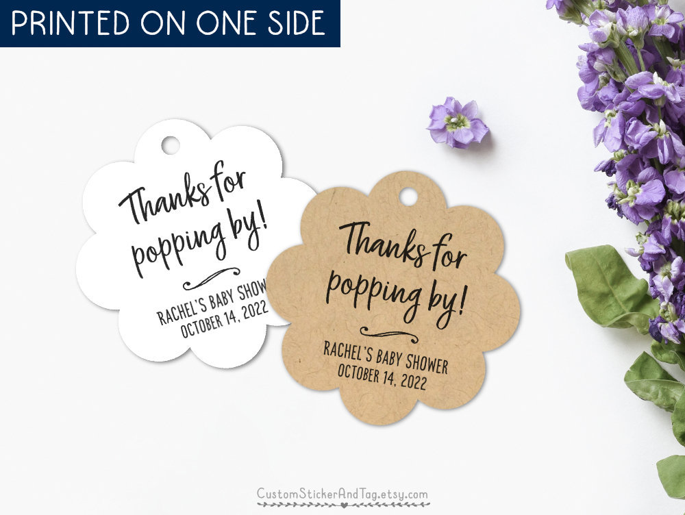 Thanks for Popping by Scalloped Round Tags Popcorn Favor Tags - Etsy