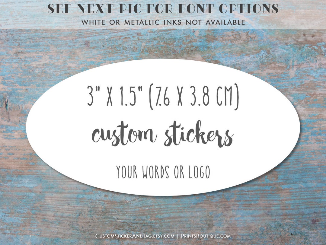 Custom Oval Stickers, 3 X 1.5 With Your Words or Logo, Personalized ...