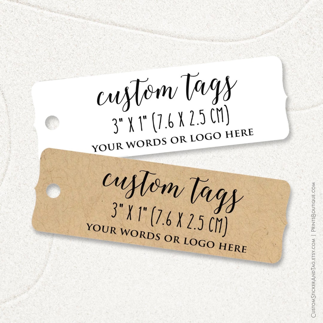 Rectangular Custom Tags Personalized With Your Words or Logo, Wedding ...