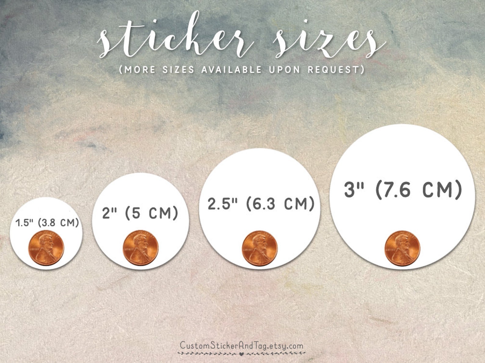 Custom Round 3 Sticker With Your Words or Logo Wedding - Etsy