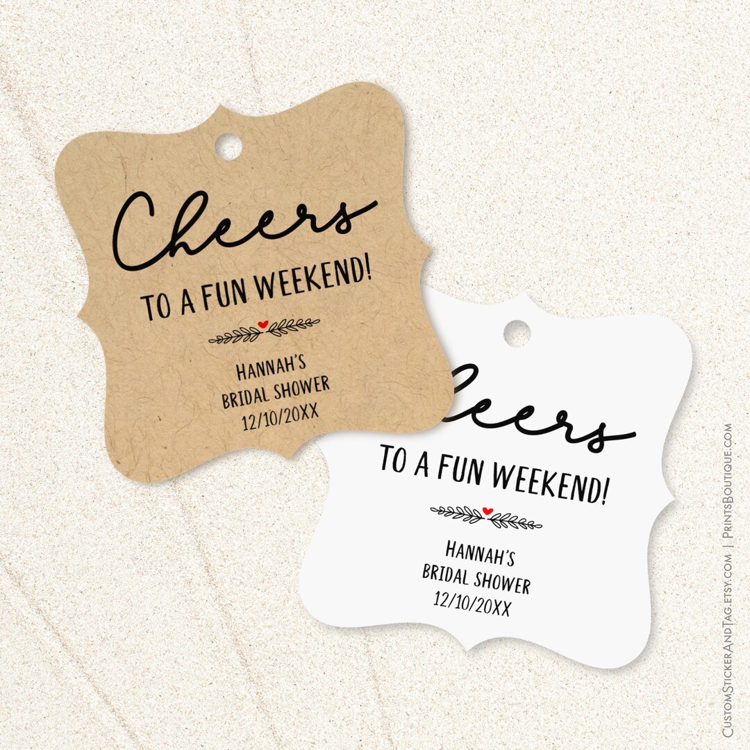 Bachelorette Party Tags, Cheers to a Fun Weekend, Mini Champagne Bottle ...