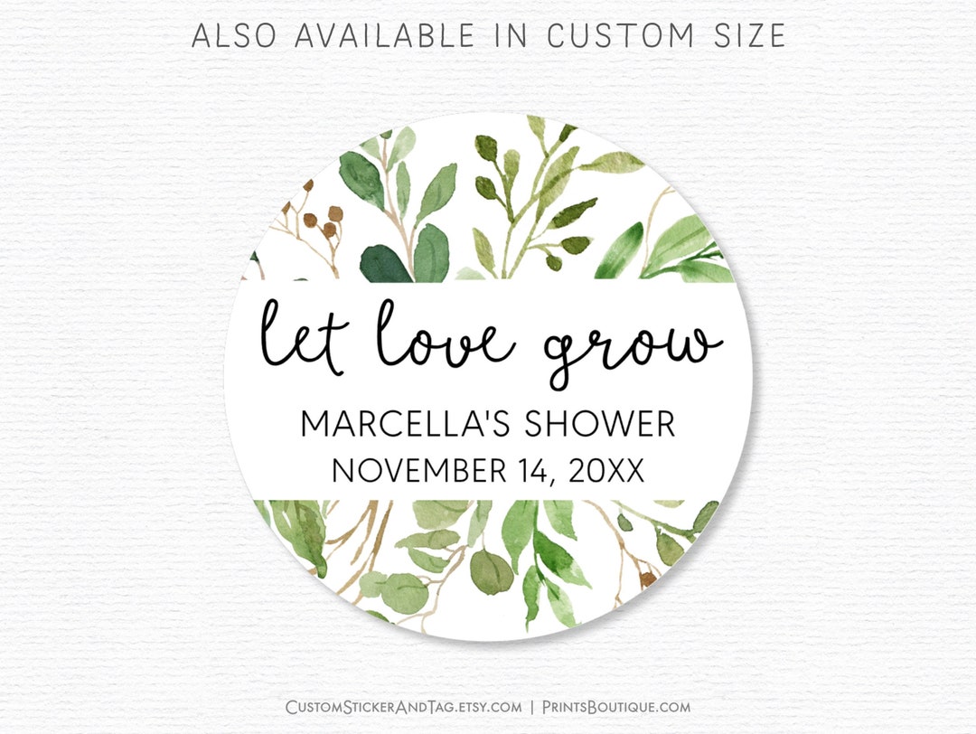Let Love Grow Stickers, Succulent Label Favors for Baby, Bridal and ...