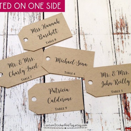 Place Tags Personalized With Guest Name and Table Number - Etsy