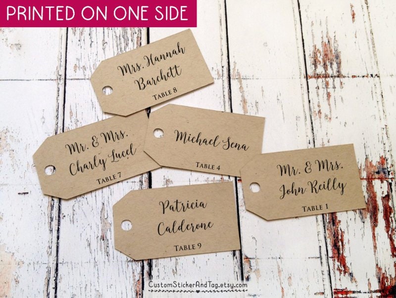 Place Tags Personalized With Guest Name and Table Number - Etsy