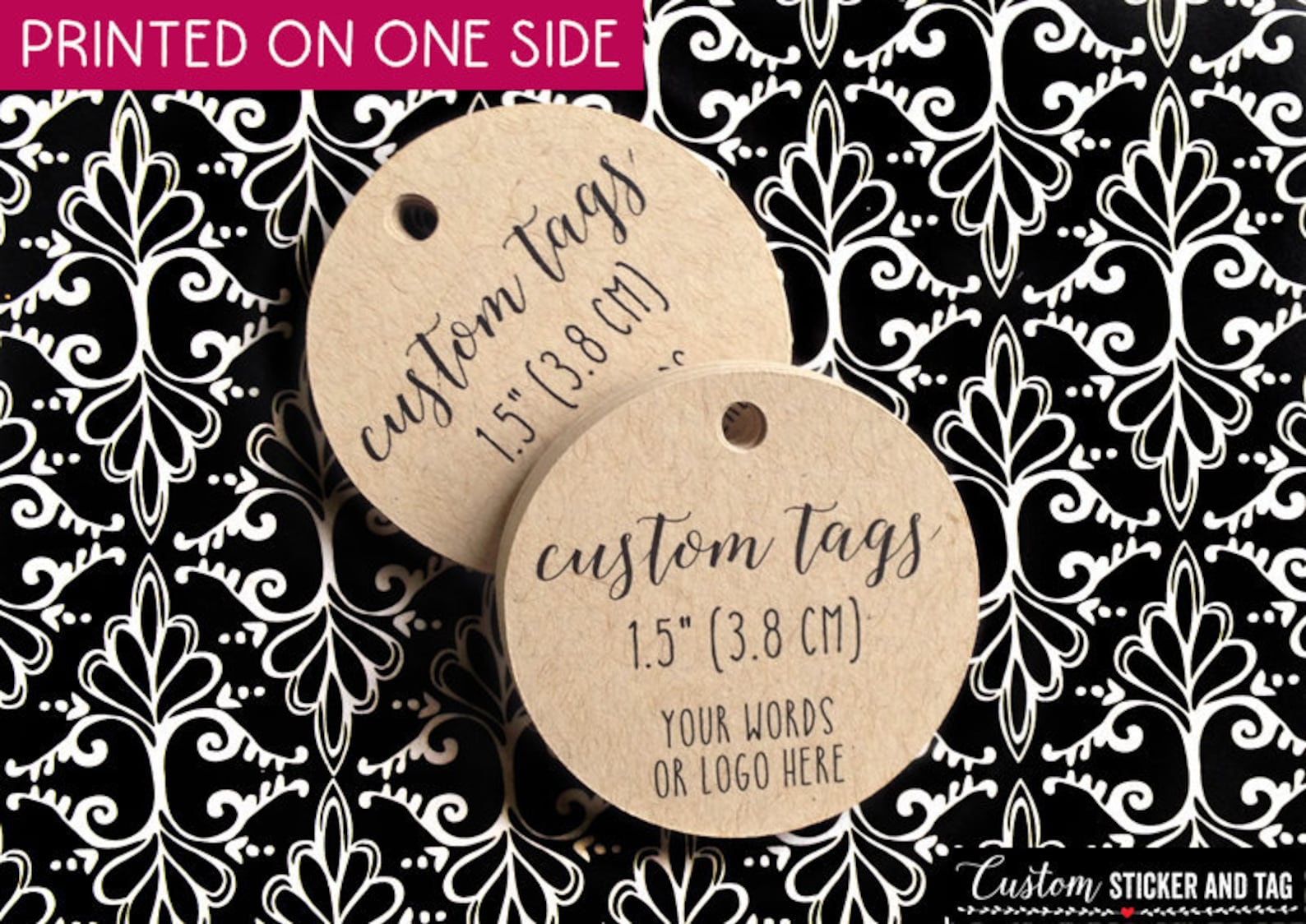 Custom Tags With Your Text or Logo Circle 1.5 Inch Favor | Etsy