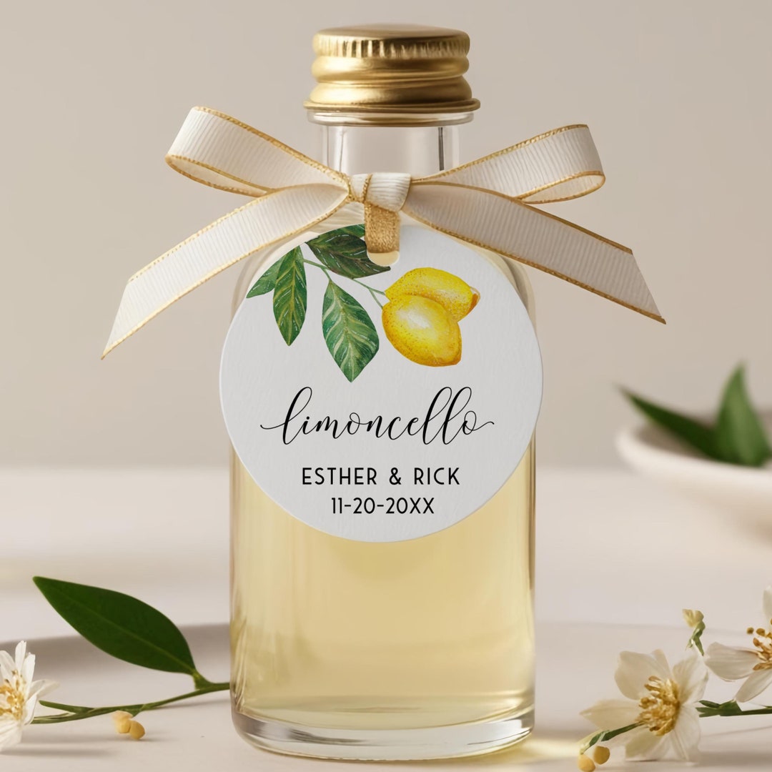 Personalized Limoncello Tags, Italian Wedding Favors, Round Gift Tags ...