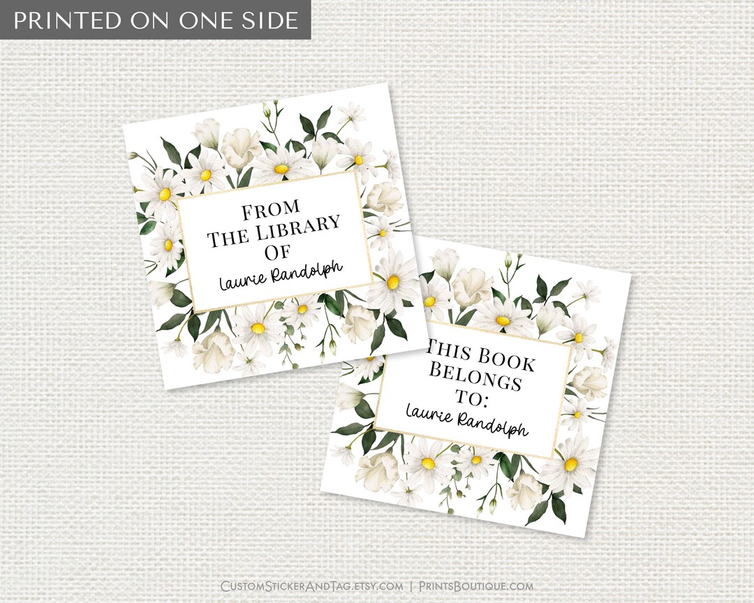 Bookplate Floral Labels, From the Library Of, This Book Belongs To ...