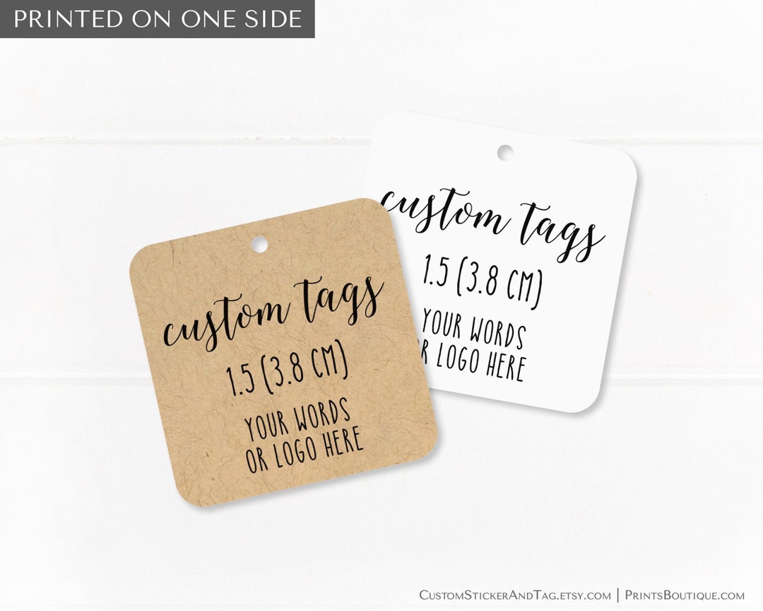 Custom Square Tags With Rounded Corners, Personalized Tags for Wedding ...