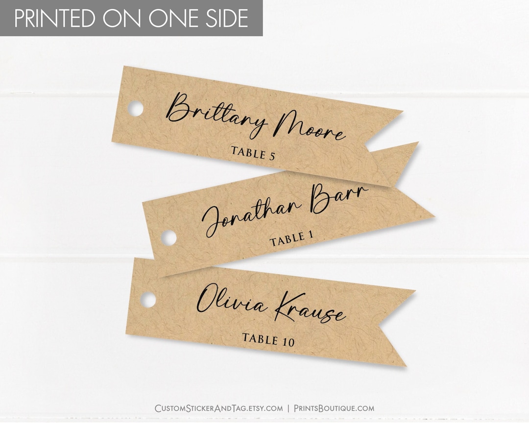 Place Name Tags, Flag Shaped Escort Tags, Personalized With It's Own ...
