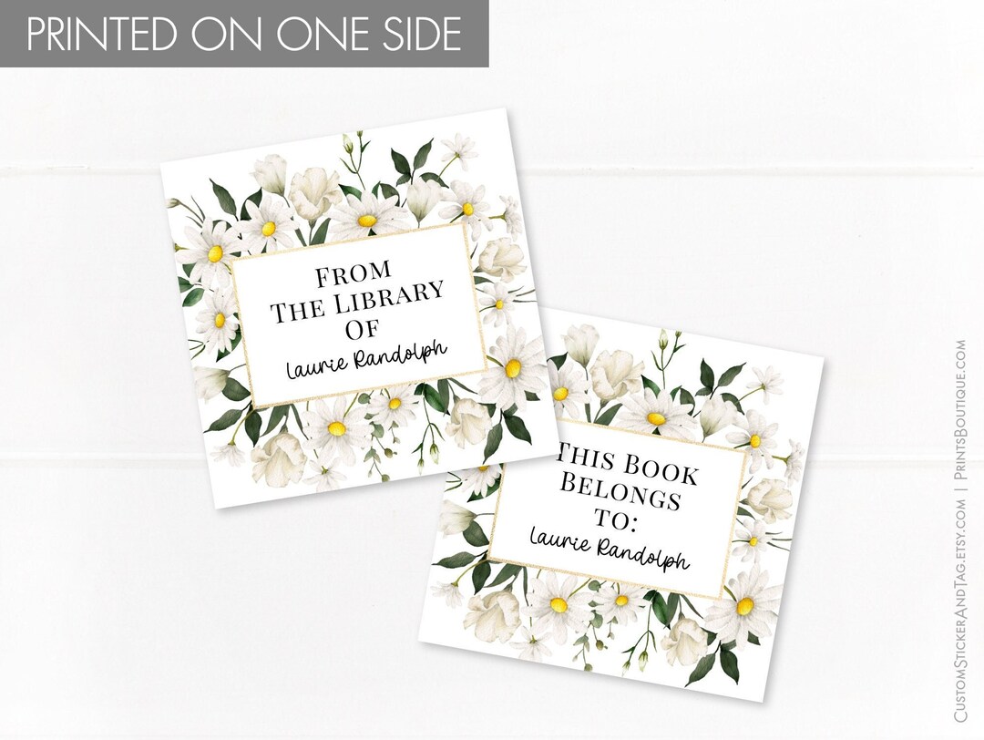 Bookplate Floral Labels, Personalized From the Library of Daisy Frame ...