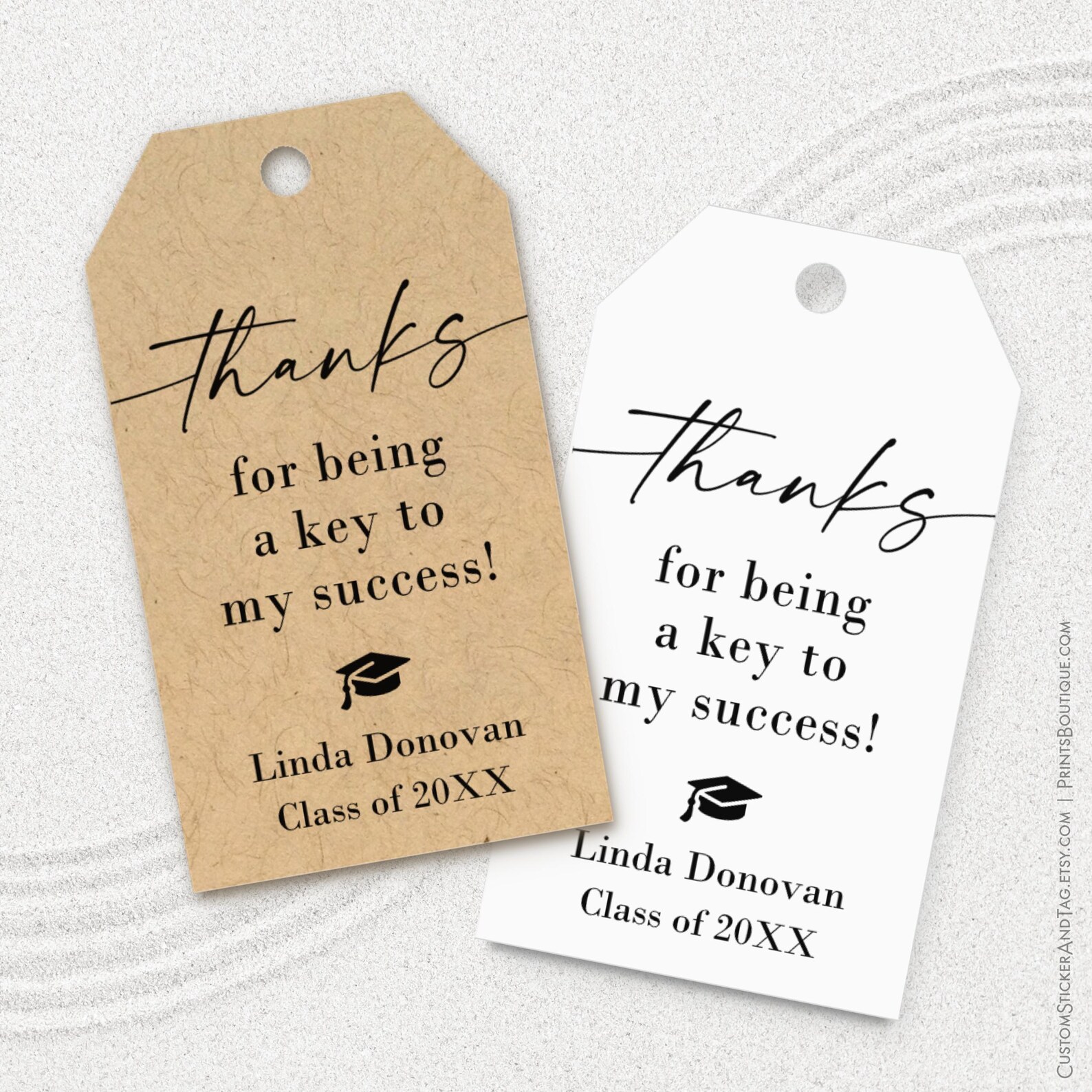 Graduation Gift Tags, Key Bottle Opener, Thanks for Being a Key to My ...