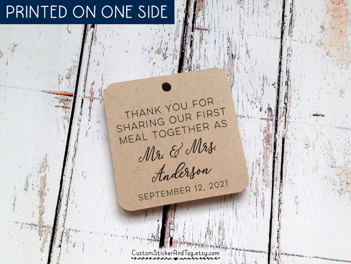 Thank You for Sharing Our First Meal Together as Mr and Mrs - Etsy