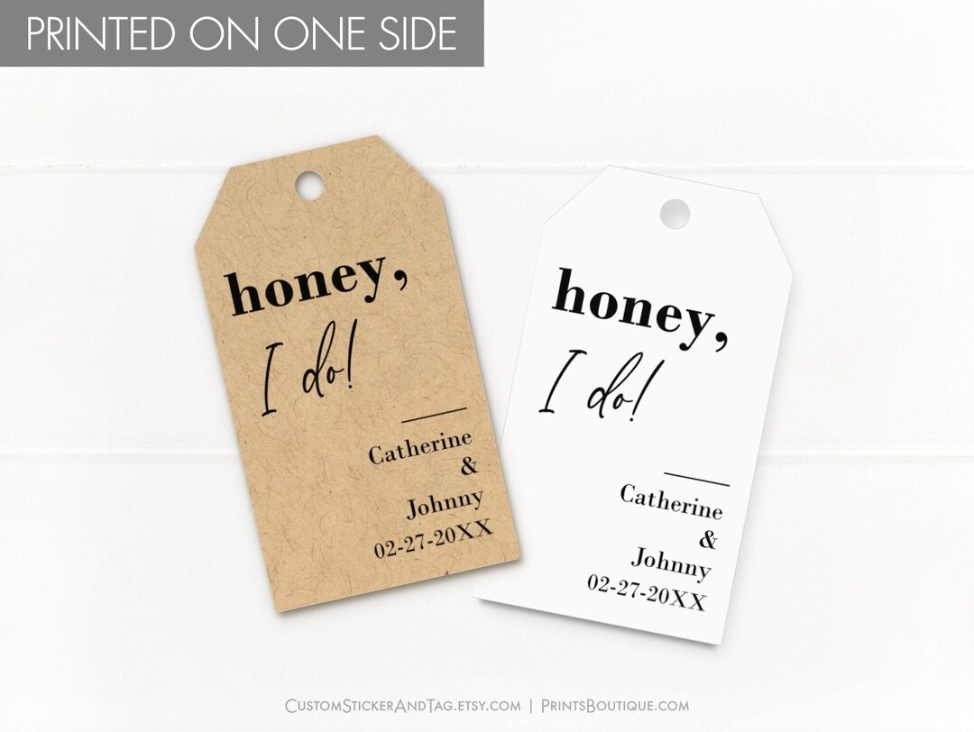 Wedding Favor Tags, Honey I Do, Custom Wedding Tags for Honey Jars and ...