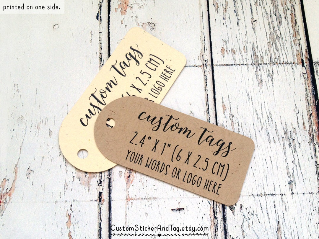Custom Rounded Corner Tags Personalized With Your Words or Logo, Tags ...