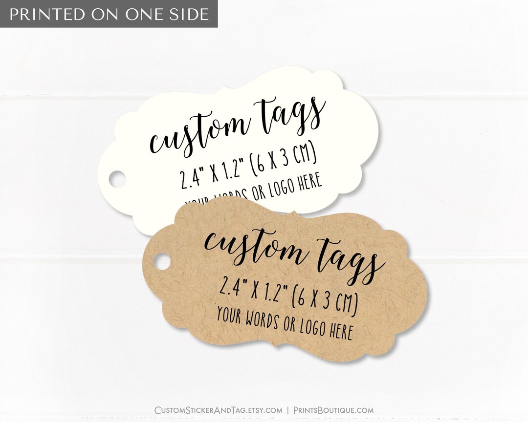 Personalized Tags With Your Text or Logo, Bracket Shape, Custom Tags ...