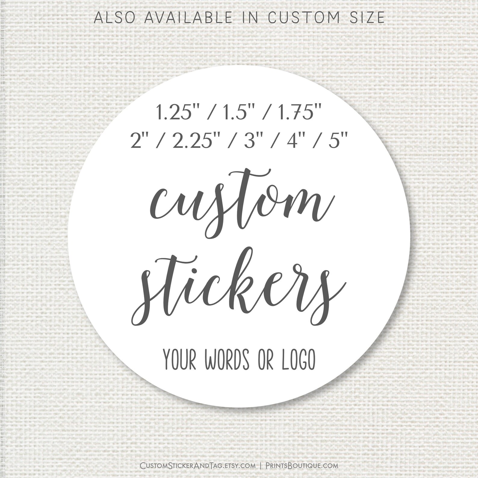 Round Custom Sticker With Your Words or Logo, Personalized Label for ...