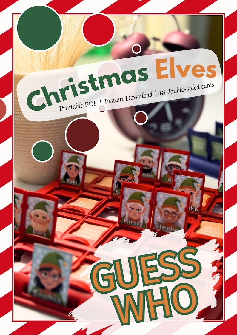 Christmas Guess Who Printable Kids Game Preschool Activity Digital ...