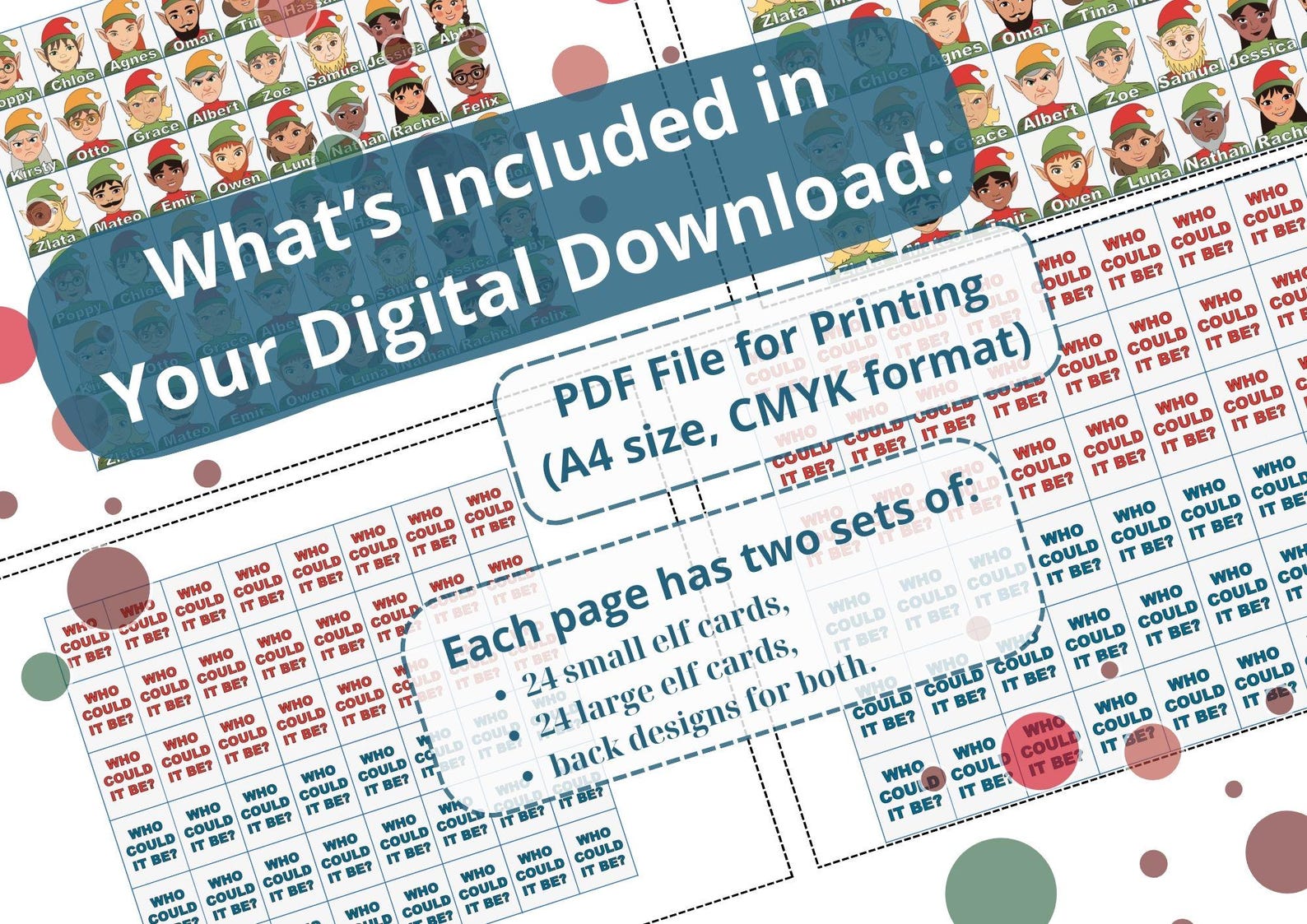 Christmas Guess Who Printable Kids Game | Holiday Game for Children ...