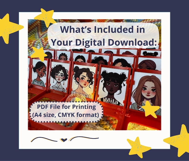 Teen Party Game Guess Who Female Character Printable DIY Fun Family ...