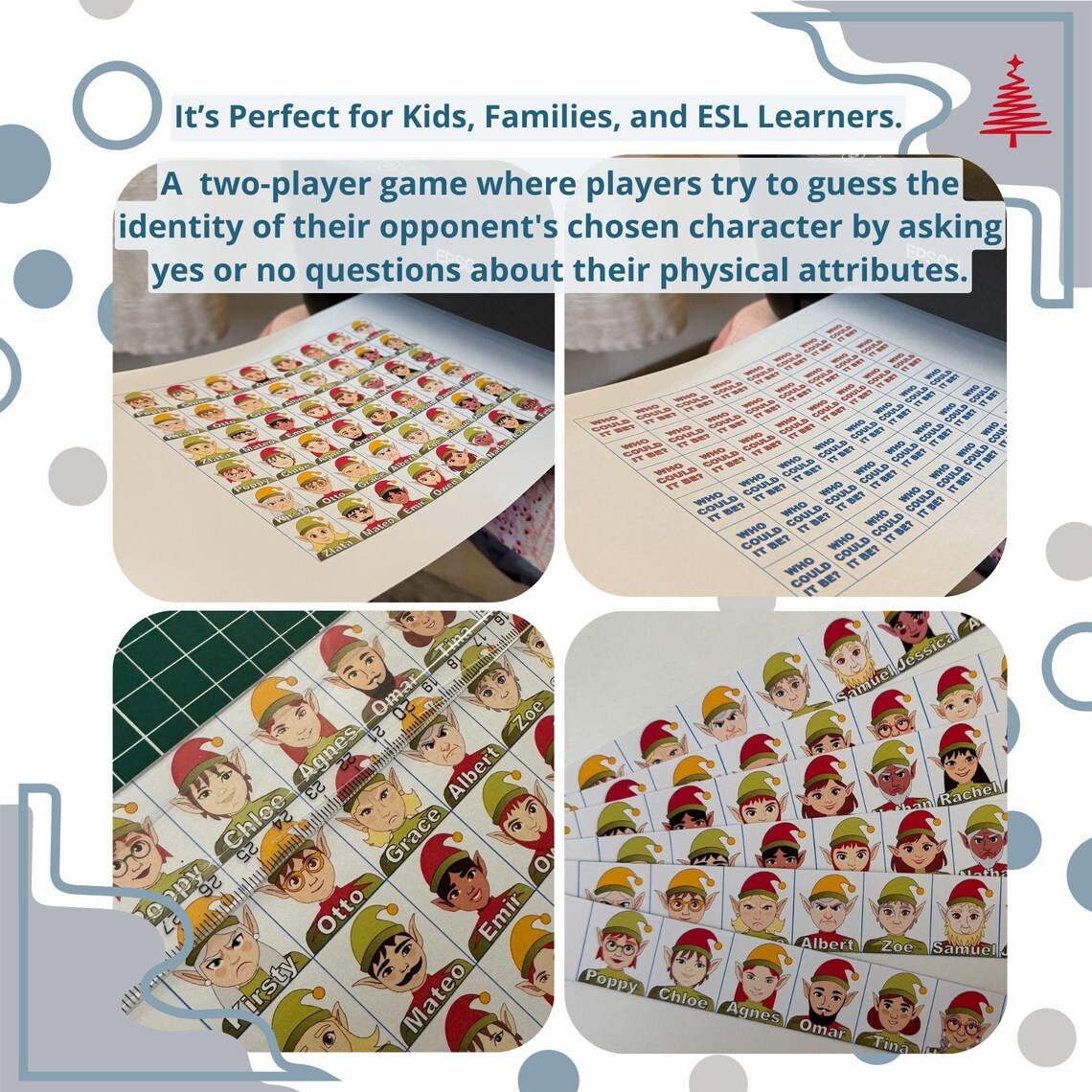 Christmas Guess Who Printable Kids Game | Holiday Game for Children ...