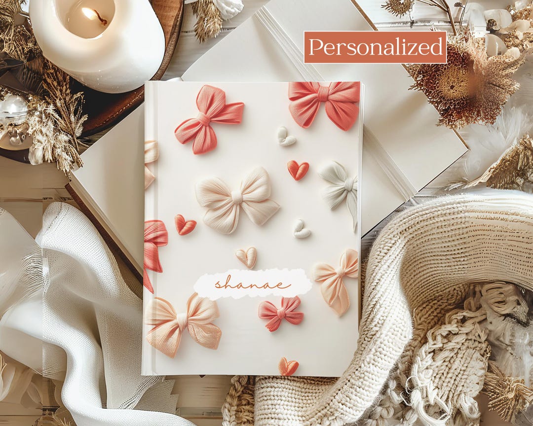 Personalized Bow Journal, Coquette 2025 Notebook Diary, Gift for Her ...