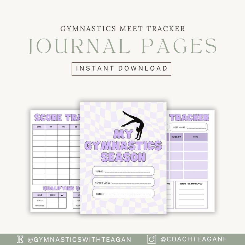 Purple Gymnastics Meet Tracker Journal - Etsy