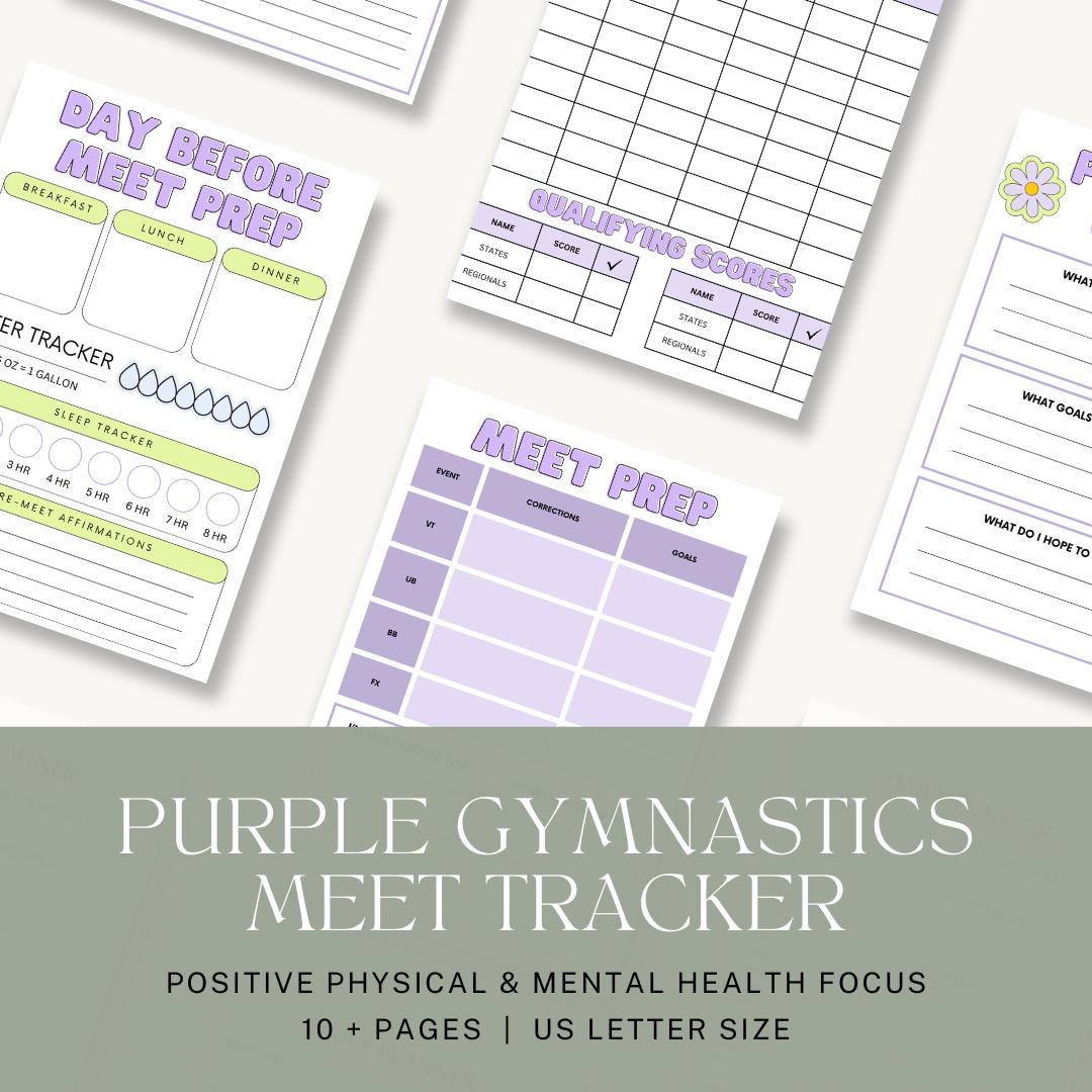 Purple Gymnastics Meet Tracker Journal - Etsy