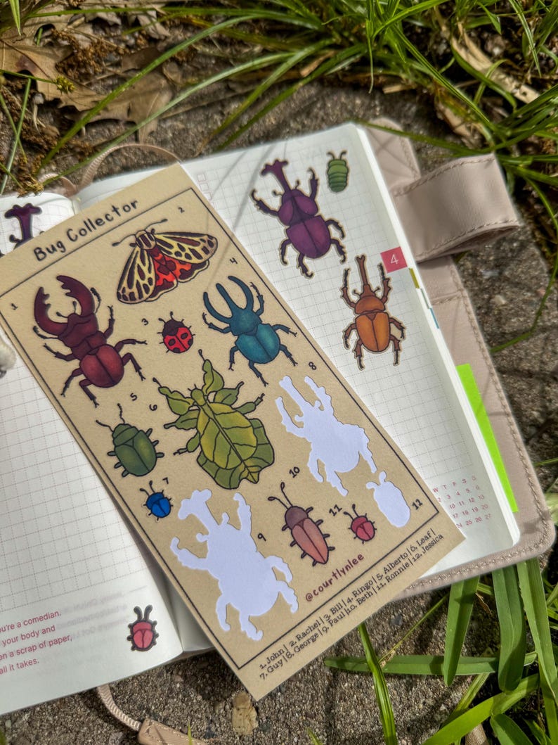 Bug Collector Sticker Sheet | Planner Stickers | Bug / Beetle Themed ...
