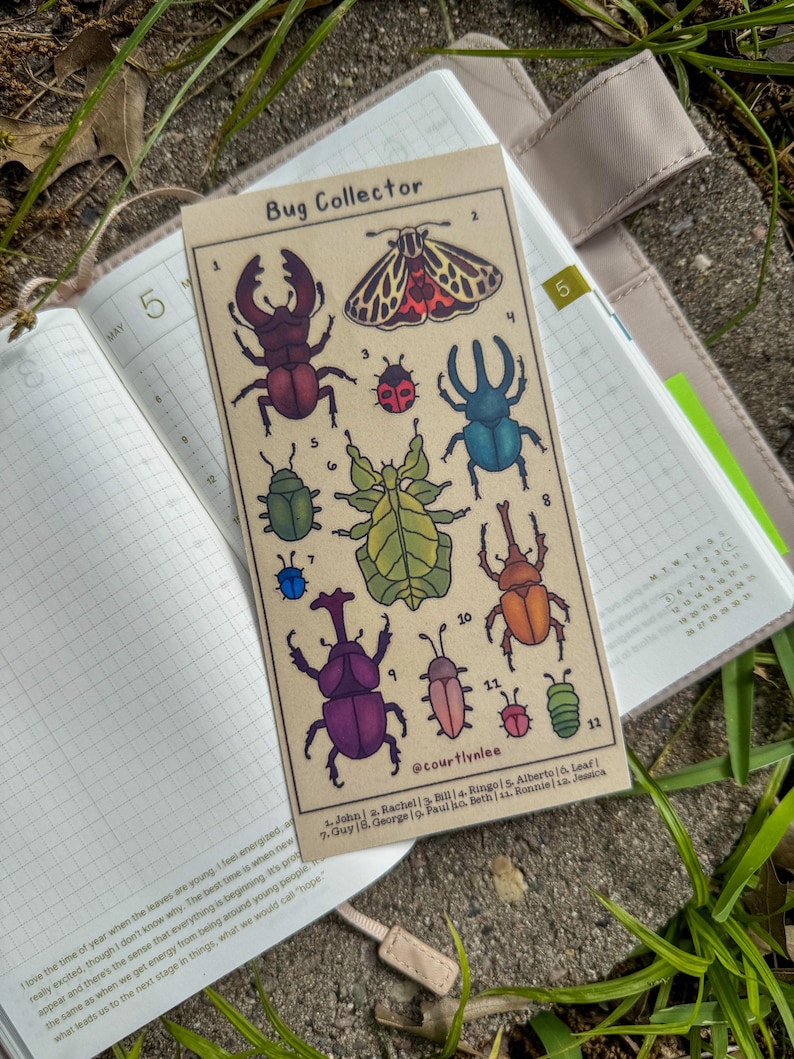 Bug Collector Sticker Sheet | Planner Stickers | Bug / Beetle Themed ...