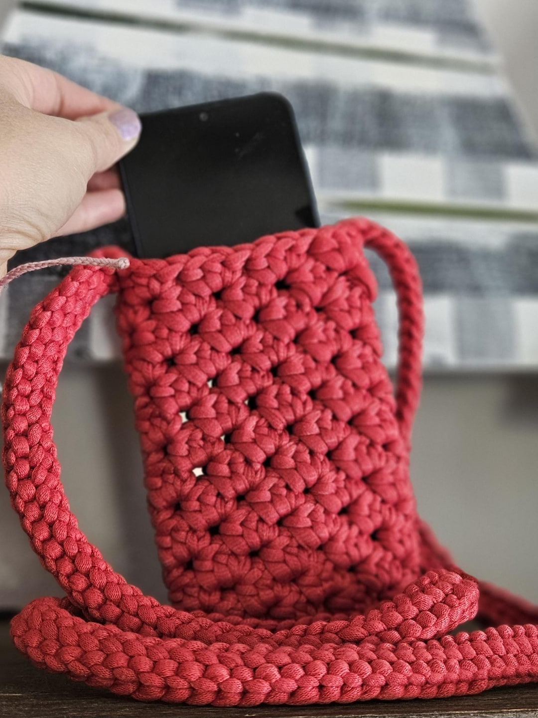 Handmade Crochet Crossbody Phone Sling – Stylish & Functional - Etsy