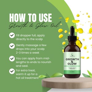 Growth Glow Hair Oil 37+herbal Complex With Biotin 100 % Organic Mega ...