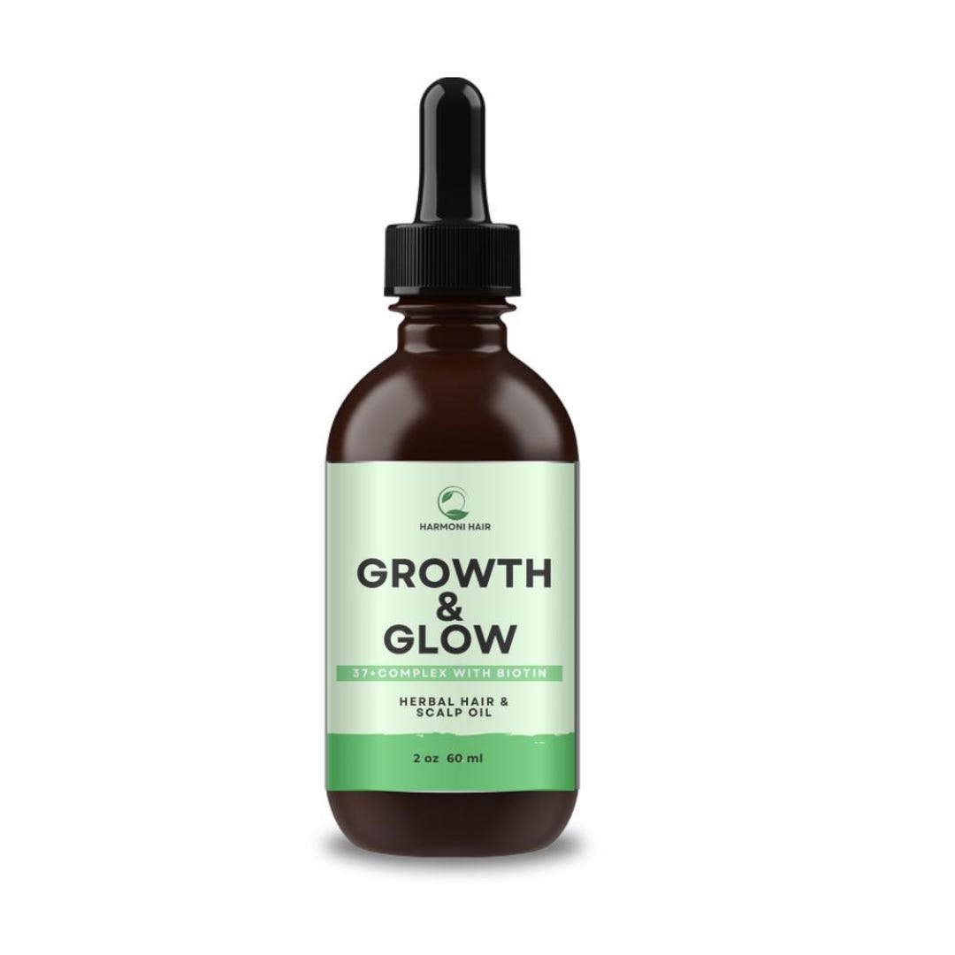 Growth Glow Hair Oil 37+herbal Complex With Biotin 100 % Organic Mega ...