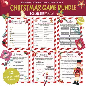 Christmas Game Bundle 12 Printable Holiday Games for Families, Adults ...
