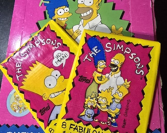 2 Packs Simpsons Trading Cards Topps 1990 Bart, Homer, Lisa, Marge ...