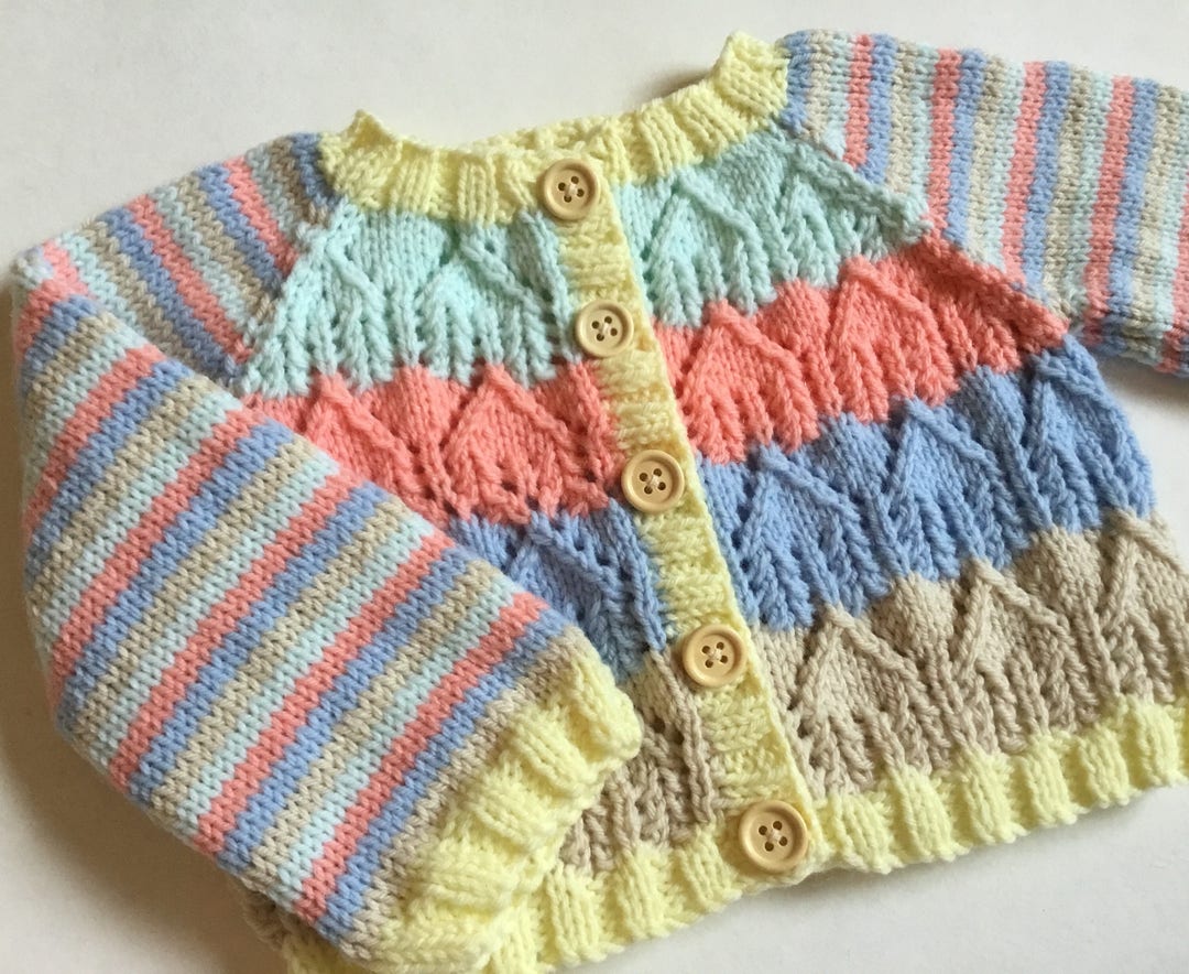 Knitted Baby Beach Hut Cardigan Pattern Knitting - Etsy