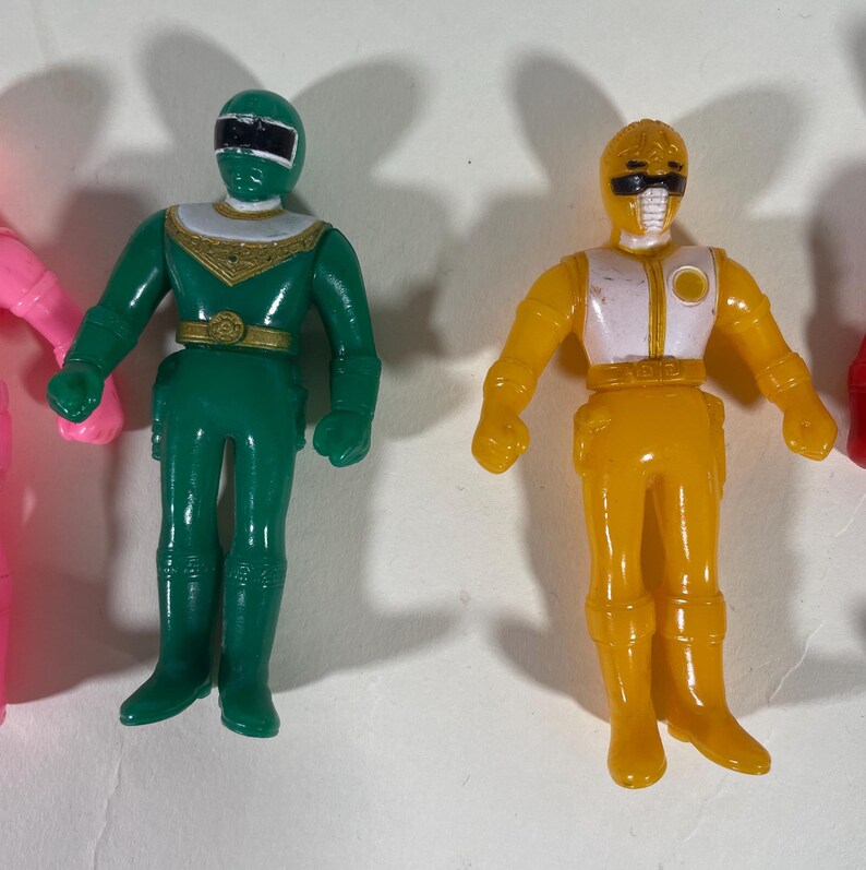 Lot of 5 Mighty Morphin Power Rangers Yellow Green Red Various 1990's ...