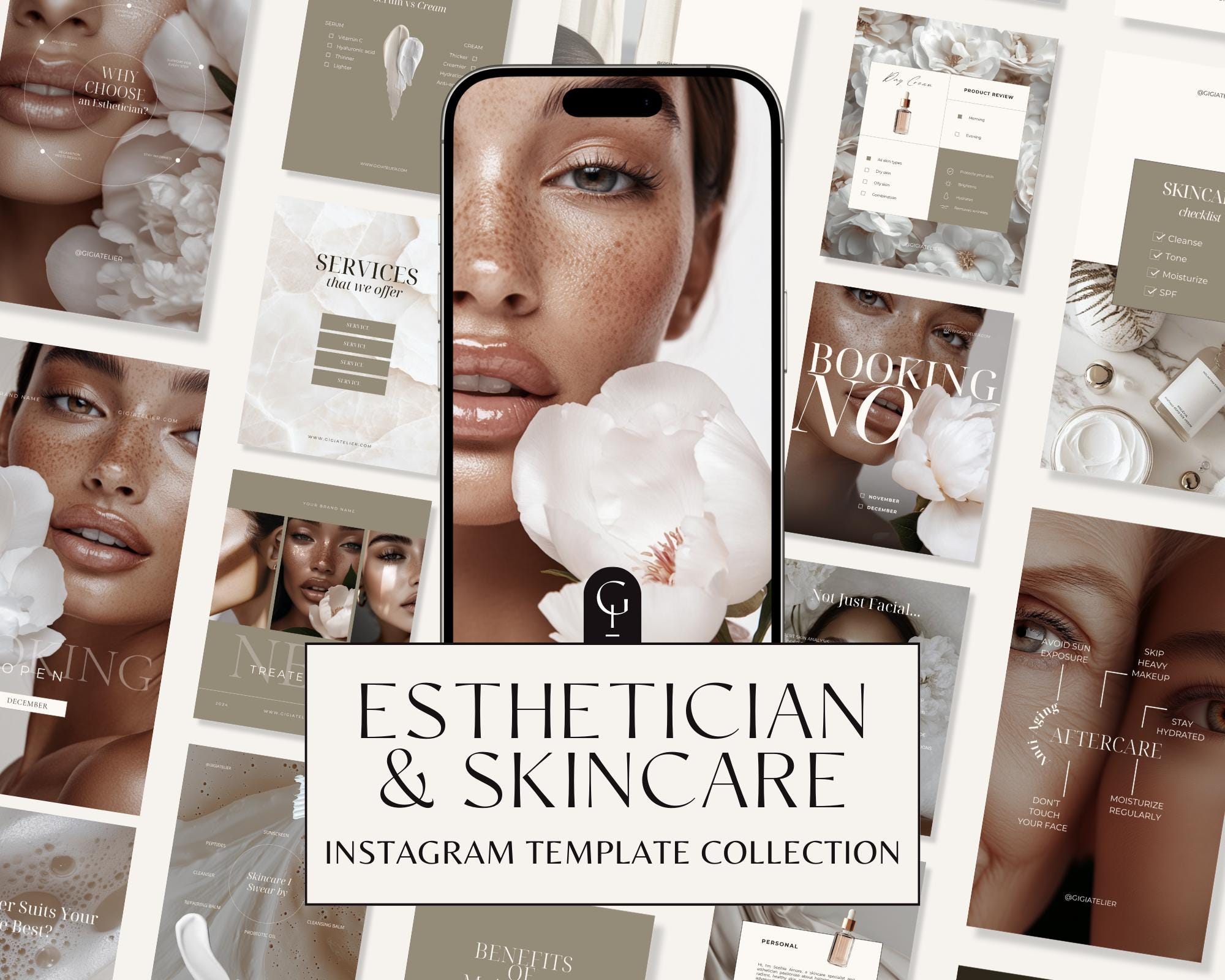 Blooming Luxury Skincare Instagram Templates | Esthetician Posting ...