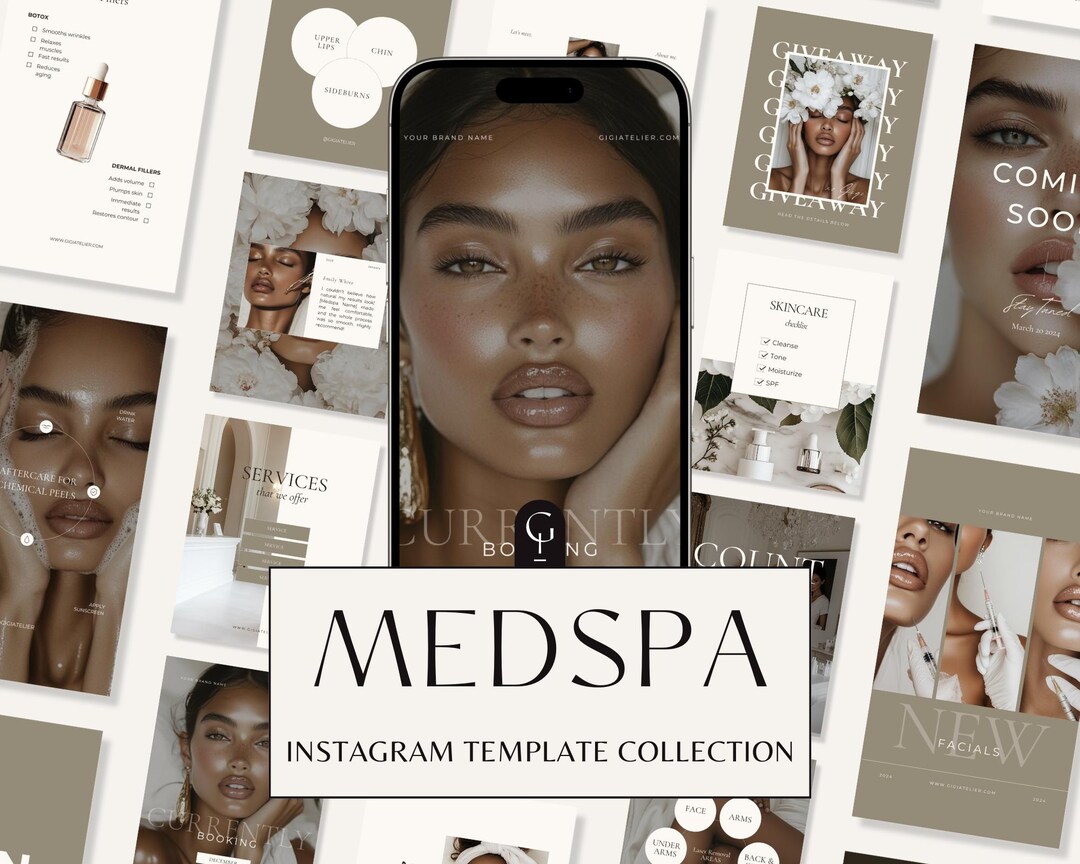 250 Medspa Instagram Templates | Medspa Aesthetics Social Media ...