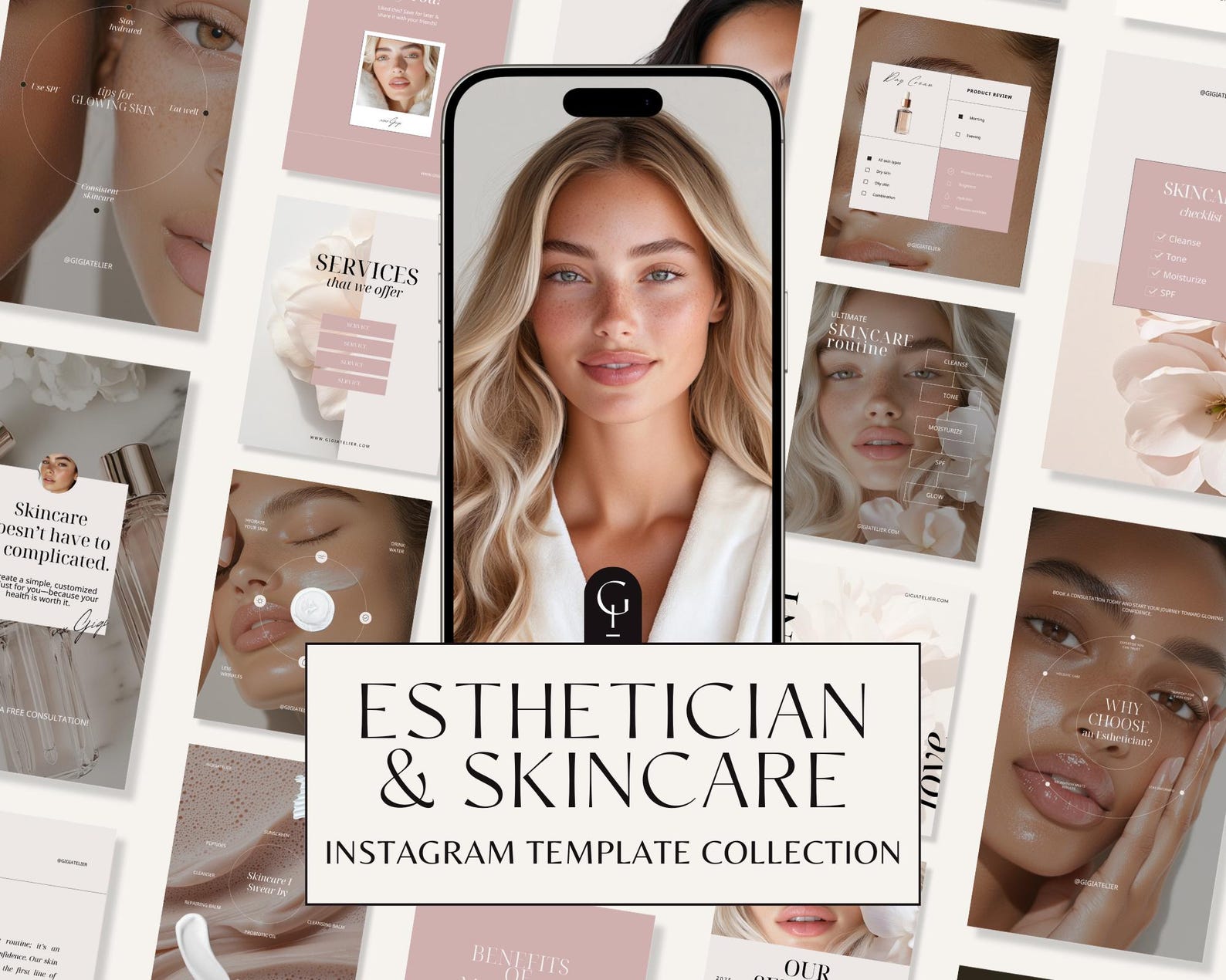 Luxury Skincare Instagram Templates | Esthetician Skincare Instagram ...