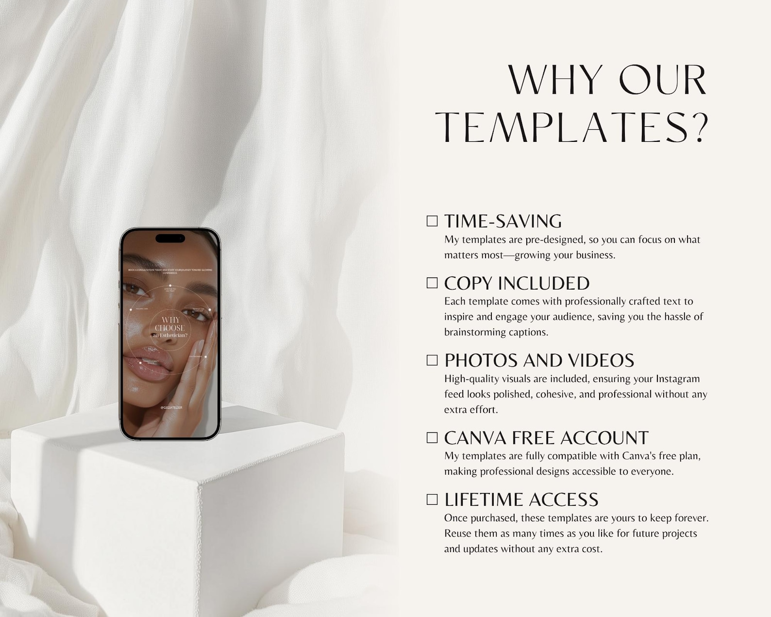 Luxury Skincare Instagram Templates | Esthetician Skincare Instagram ...