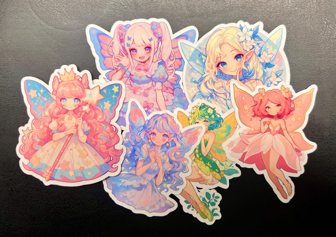 Enchanting Fairy Sticker Set 6 Gorgeous Designs for Laptops Water ...