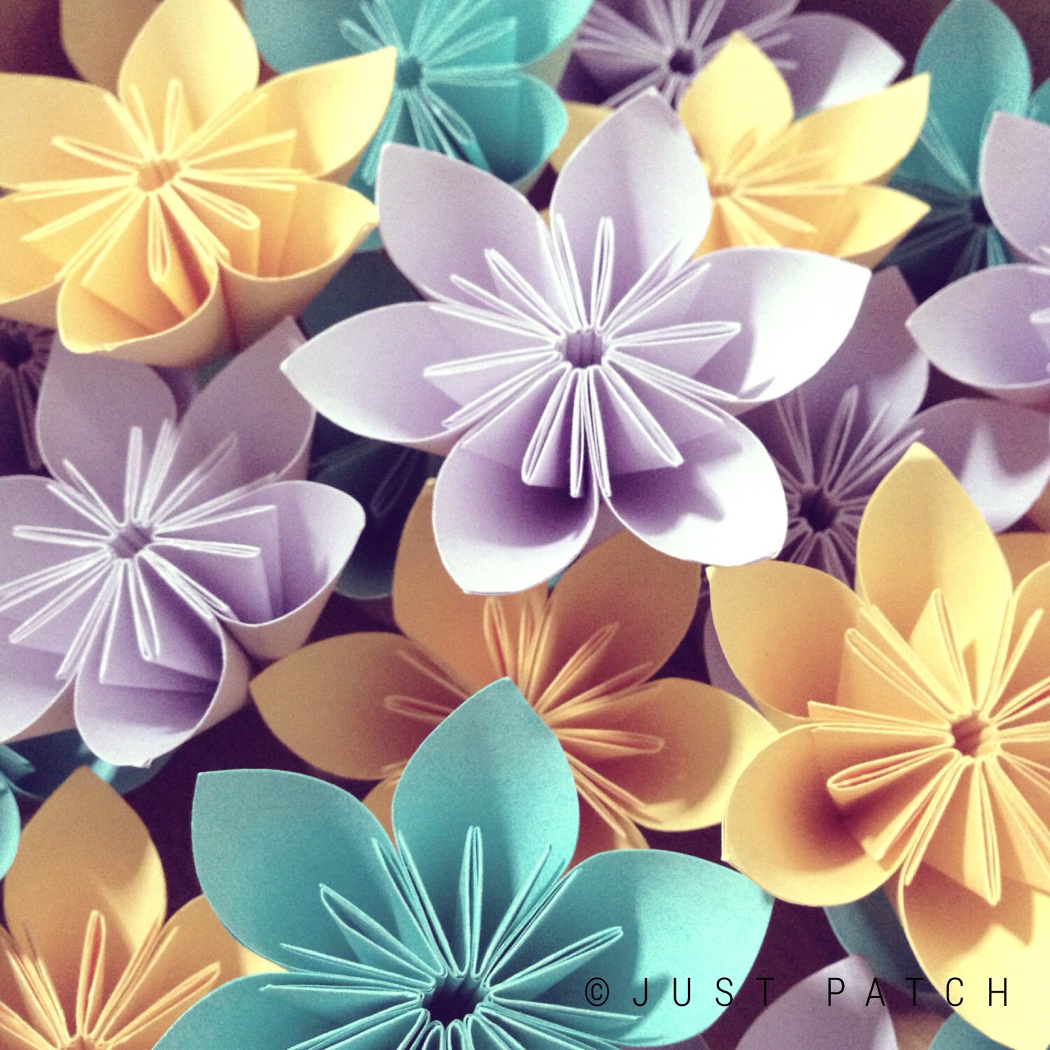 Teal + Peach + Lilac | 100 Origami Flowers + Free Shipping - Etsy