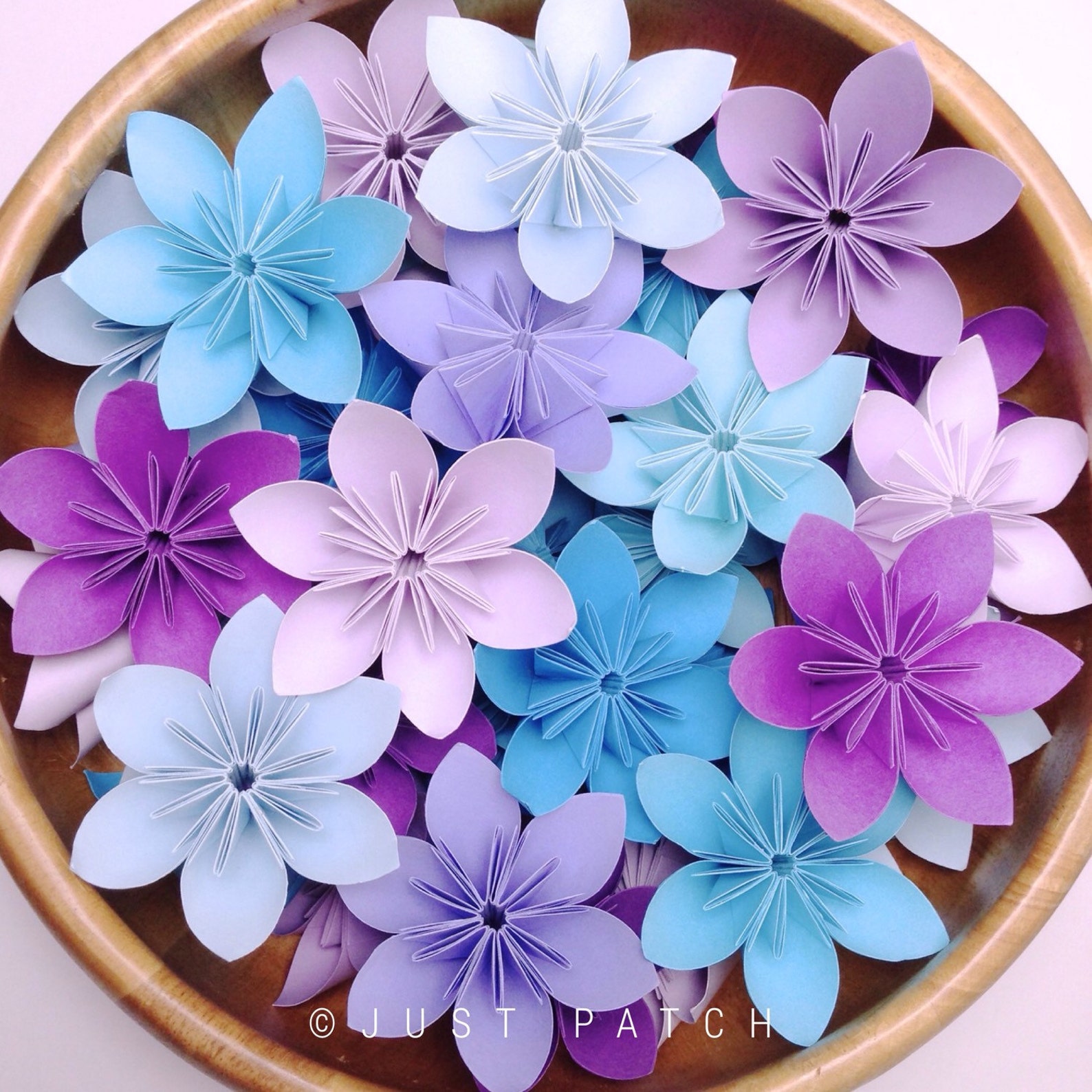 Purple and Blue Theme Origami Flowers 20pcs - Etsy