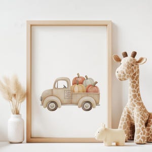 Pumpkin Truck Clipart PNG, Fall Farm Vintage Truck Digital Download for ...