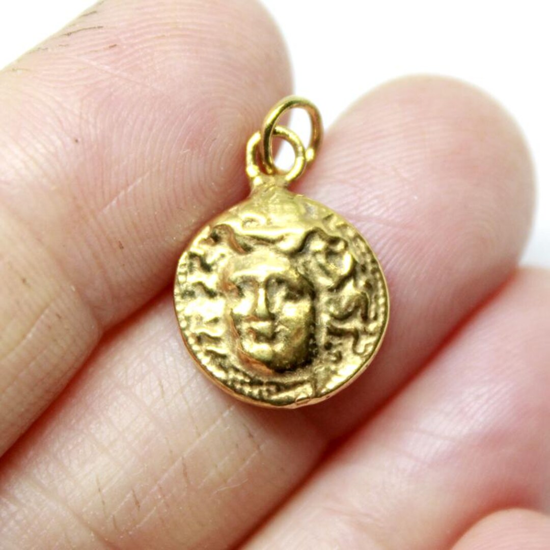Medusa Intaglio Pendant: Bronze Greek Mythology, 925K Sterling Silver ...