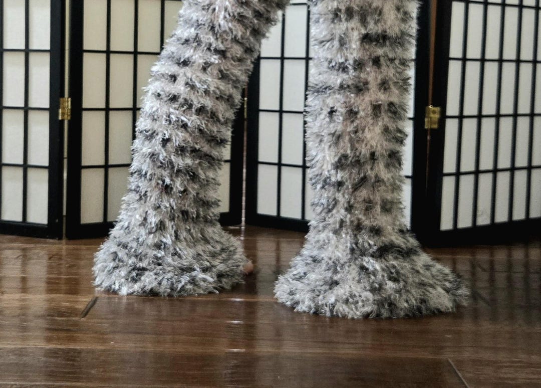 Snow Leopard Print Magic Fuzzy Pants: Stretchy Costume Leggings - Etsy