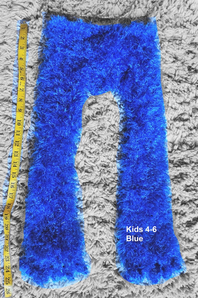 Blue Magic Fuzzy Pants Furry Stretchy Alien Sulley Grover - Etsy