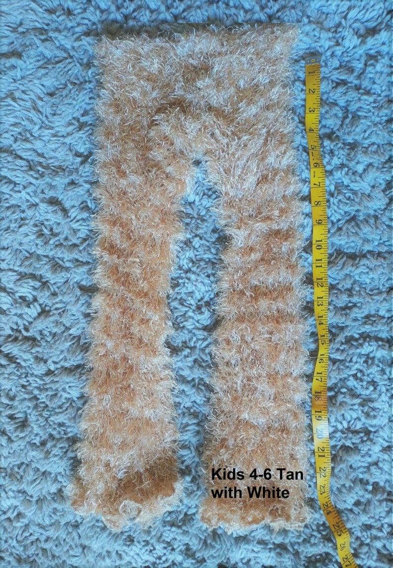 Magic Fuzzy Animal Costume Pants: Tan-white Stretchy Party Leggings - Etsy