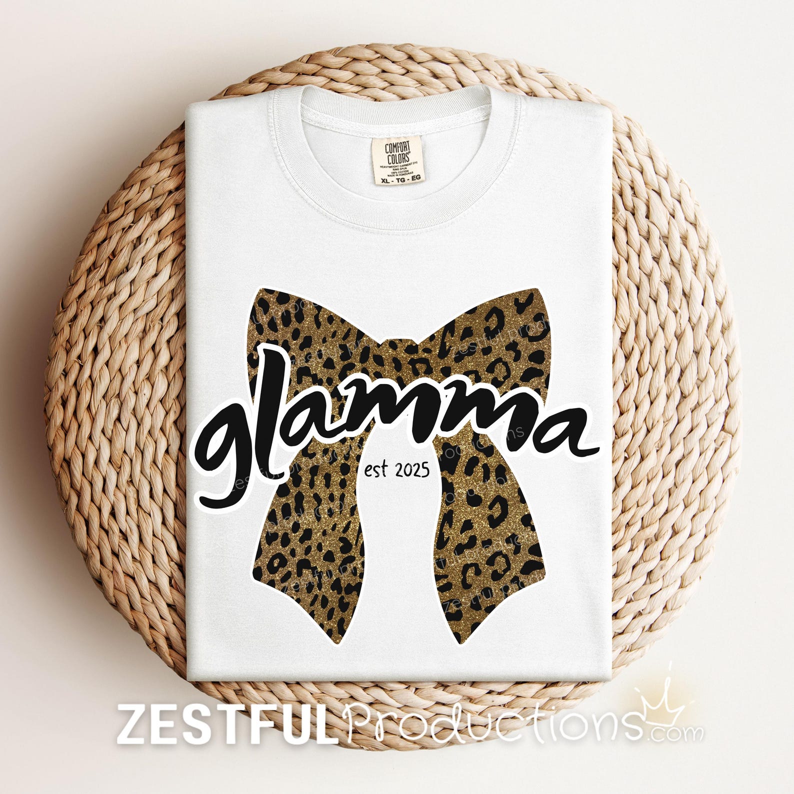 Customizable Glamma Leopard Print Bow Tshirt - Trendy Gift for ...